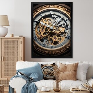 Designart "Clock Time Unveiled II" Watches Framed Canvas Prints - Bed ...