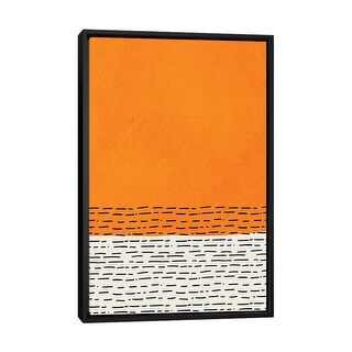iCanvas "Orange And Hotizontal Dashed Lines" by EmcDesignLab Framed ...