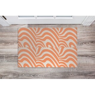 WAVY ABSTRACT PRINT ORANGE Doormat By Becky Bailey - Bed Bath & Beyond ...