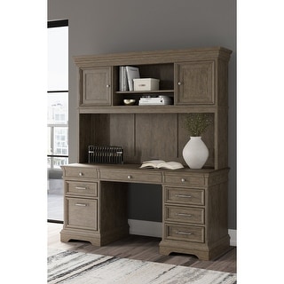 Signature Design by Ashley Janismore Weathered Gray Credenza - Bed Bath ...