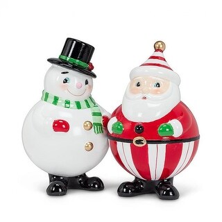 Retro Santa And Snowman Ball Characters Salt & Pepper Shaker - Bed Bath ...
