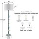 KAWOTI 61.25'' Rustic Distressed Light Blue Floor Lamp with Beige Linen ...