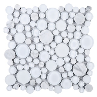 TileGen. Bubble Random Sized Mixed Material Tile in White Wall Tile (10 ...