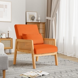 Homall Accent Chair Modern Upholstered Arm Chair with Solid Wood Frame ...