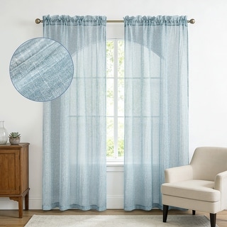 Crinkle Sheer Rod Pocket Pair - Bed Bath & Beyond - 43750655