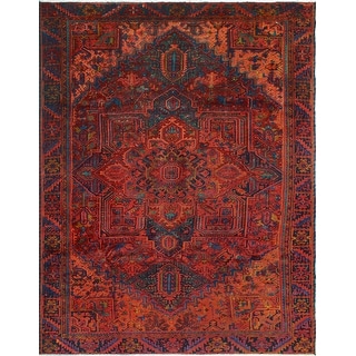 Fine Vintage Heriz Benedict Rust/Charcoal Rug - 10'0" x 12'10" - Bed ...