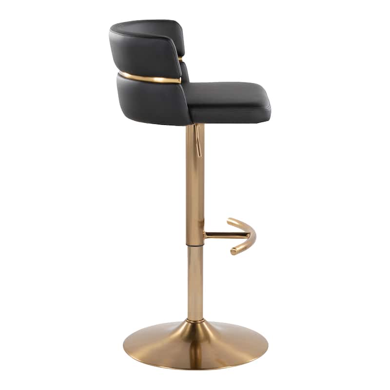 Silver Orchid Lena Adjustable Bar Stool with Rounded T Footrest (Set of ...