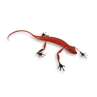 Large Red and Orange Metal Lizard Statue Decoration - Bed Bath & Beyond ...