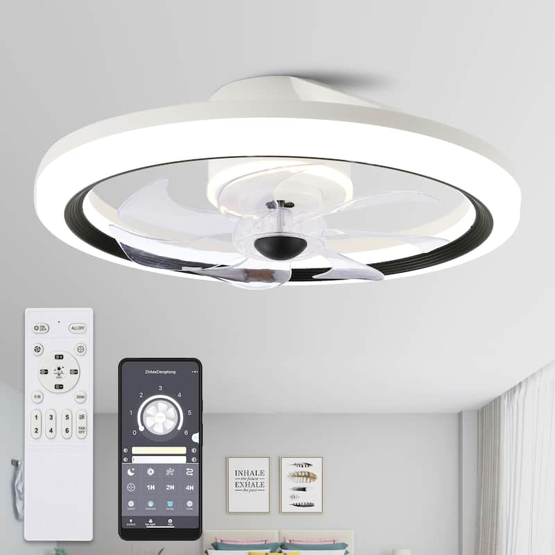 Oaks Aura 20in. LED Smart App Remote Control Ceiling Fans with Lights ...