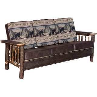 Hickory Log Sofa with Nail Head Trim - Bed Bath & Beyond - 33634219