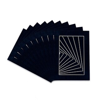 Pack of TEN 6x10 Mats Bevel Cut for 4x8 Photos - Acid Free Navy Suede ...