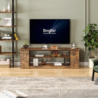 TV Stand for 55 Inch TV, Entertainment Center with Shelves - Bed Bath ...