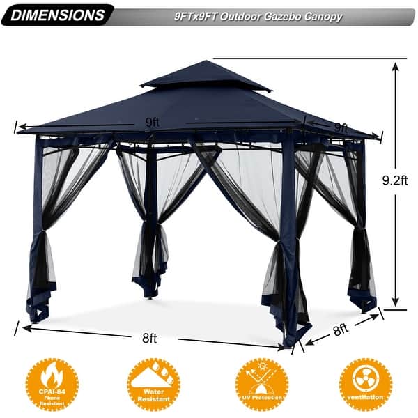 ABCCANOPY Patio Outdoor Gazebo for Double Roof Soft Canopy - On Sale ...