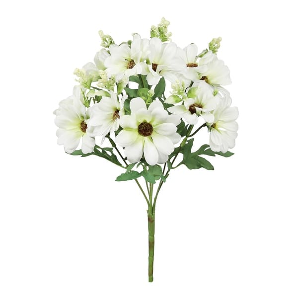 Set of 4 Petite Cream White Artificial Daisy Flower Stem Bush Bouquet ...
