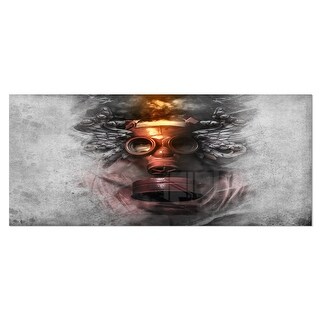 Designart 'Toxic Man in Mask' Portrait Digital Art Metal Wall Art - Bed ...