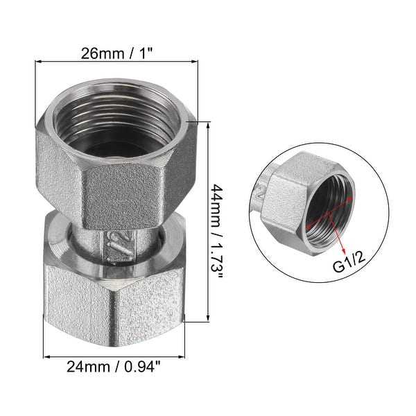 Pipe Fitting Union G1/2 Female Thread 2 Way Straight Hose Connector ...