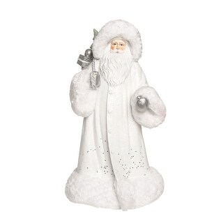 Transpac Resin 17 in. White Christmas Glam Santa Uniform Decor - Bed ...
