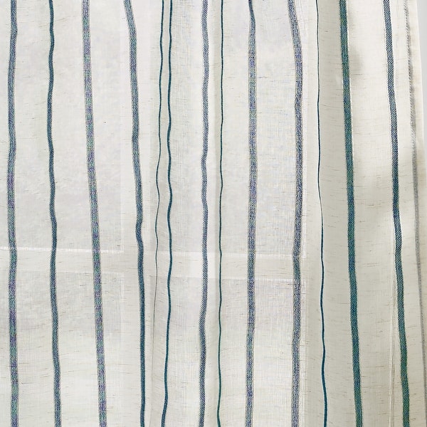 Martha Stewart Laguna Stripe 3-piece Curtain Tier and Valance Set - On Sale - Bed Bath & Beyond ...