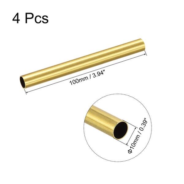Round Tube 0.5mm Wall Thickness 100mm Length Pipe Tubing 4 Pcs - Brass ...