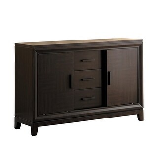 Wooden Server Buffet with Sliding Doors, Dark Brown - Bed Bath & Beyond ...