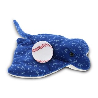 DolliBu Huggable Spotted Blue Ray Stuffed Animal with Baseball Plush ...