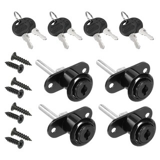 16mm Drawer Locks with Keys, 4 Pack Zinc Alloy Office Drawer Lock ...
