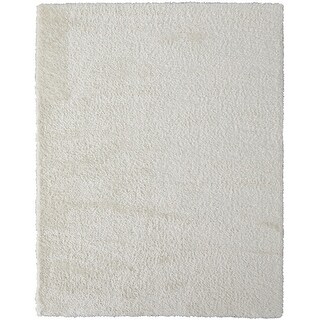 9' X 12' White Shag Power Loom Stain Resistant Area Rug - 3'6" - Bed ...