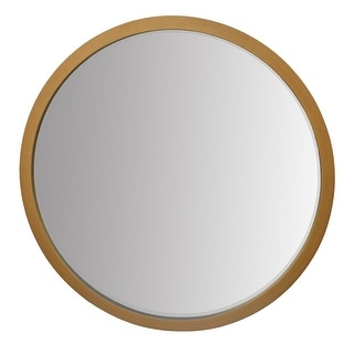32 Inch Round Wooden Frame Floating Wall Beveled Mirror - 68 H x 88 W x ...