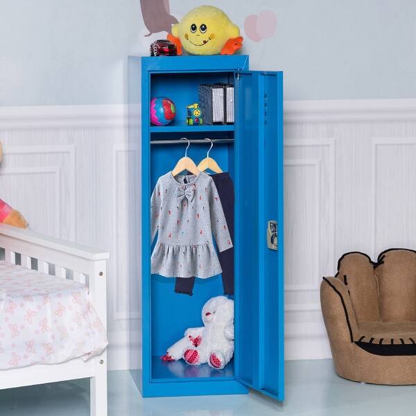 Costway 48'' Kid Locker Safe Storage Children Single Tier Metal - Bed ...
