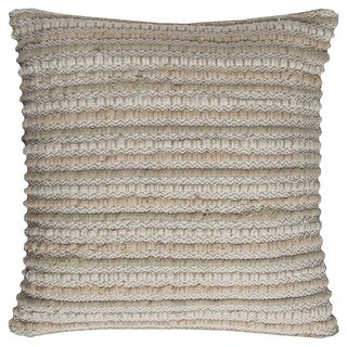 Ivory Beige Nubby Texture Bands Throw Pillow - Bed Bath & Beyond - 39556201