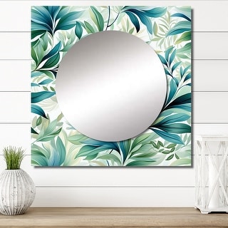 Designart "Oceanic Foliage Botanical Pattern II" Modern Wall Mirror ...