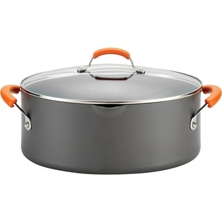 Hard-Anodized Nonstick Oval Pasta Pot / Stockpot with Lid - Bed Bath ...