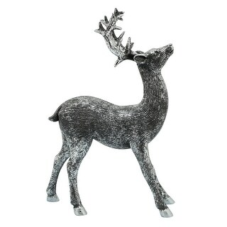 Resin, 12"H Standing Reindeer Deco, Gun Metal - 8" x 4" x 12" - Bed ...