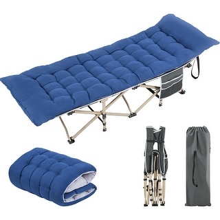 Yaheetech Folding Camping Cot with Mat Heavy-duty Portable Outdoor Bed ...