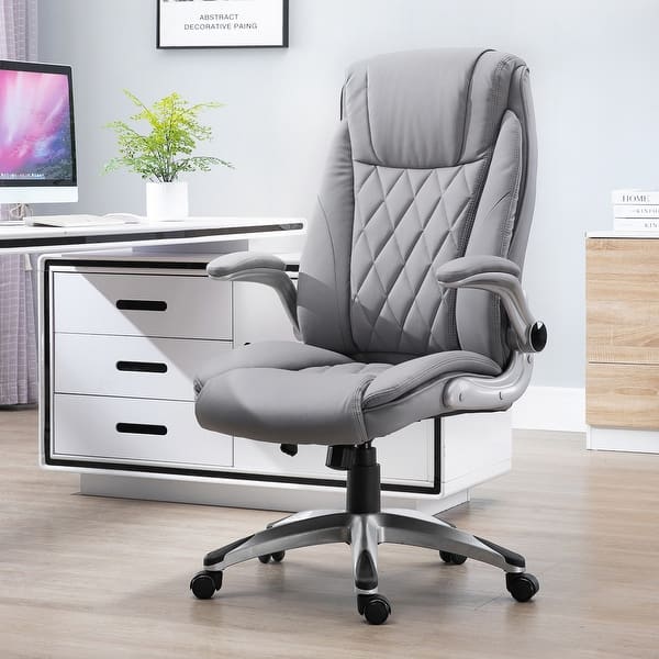 High Back 360° Swivel Ergonomic Home Office Chair with Flip Up Arms ...