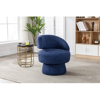 Semi-connected Swivel Barrel Chairs Sofa Cuddle Accent Armchairs, Navy ...