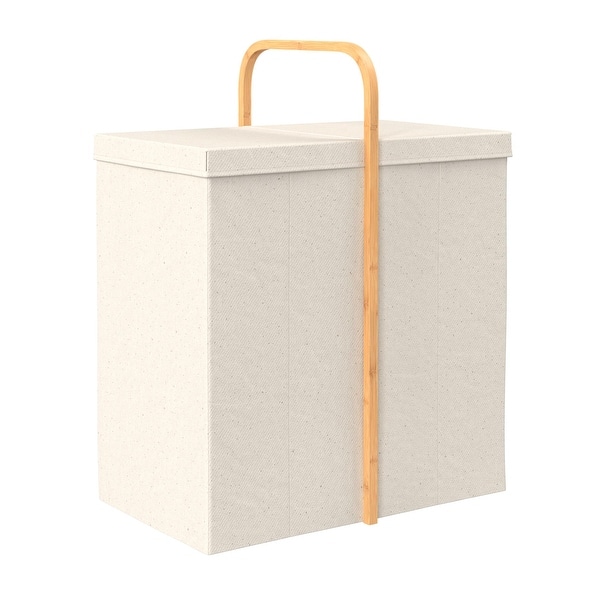 ClosetMaid Fabric & Bamboo Foldable 2-Compartment Laundry Hamper - Bed ...