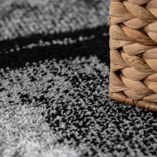 Grey White Area Rug Modern Design with Abstract Paint Effect - On Sale ...