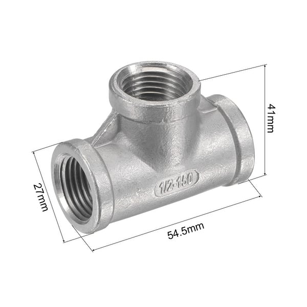 Pipe Fitting Tee NPT Female Thread Hose Connector Adapter 304 Stainless ...
