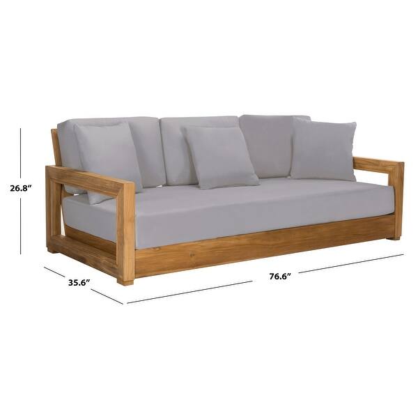 SAFAVIEH Couture Montford Teak 3-Seat Bench Casing - 72Wx29Dx1H - Bed ...