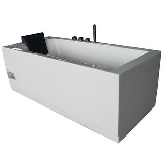 6 ft Acrylic White Rectangular Whirlpool Bathtub w Fixtures - Bed Bath ...