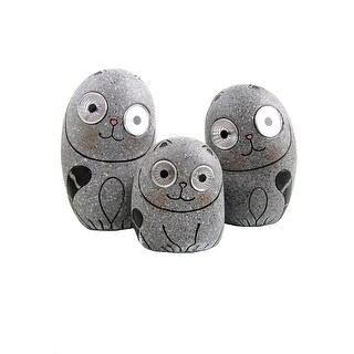 Solar Cats 3 Piece Statue Set with Light up Eyes - Small - Bed Bath ...