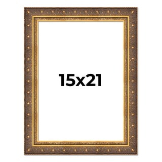 15x21 Frame Vintage Gold Solid Wood Picture Frame | 2.5 Inch Moulding ...