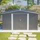 12×14 ft Outdoor Metal Storage Shed, Large Garden Tool Shed with ...