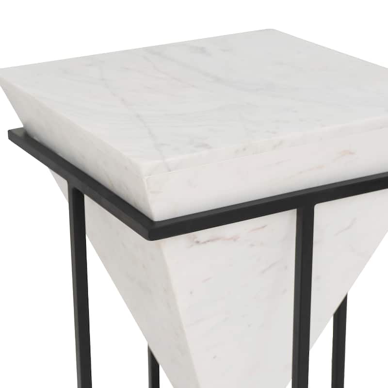 Coast to Coast Christie Metal and Marble Pyramid End Table - Overstock ...