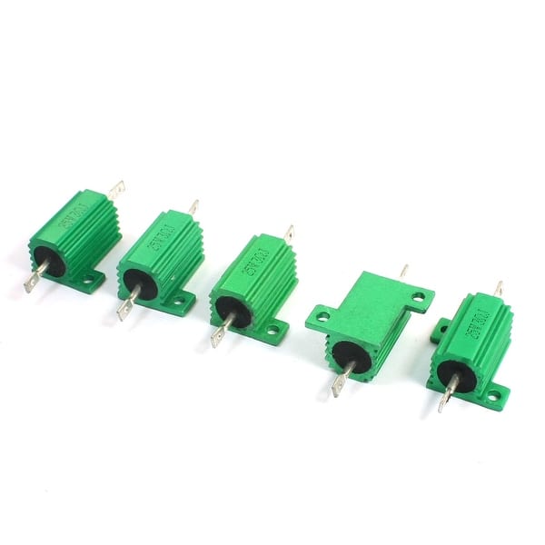 Green Aluminum Wirewound Heatsink Resistors 25W 3 Ohm 5 Pcs - Bed Bath ...