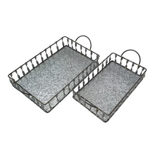 Rectangular Iron Trays with Handles - Set of 2 - Bed Bath & Beyond ...