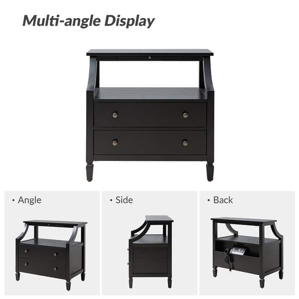 Jennifer 2 - Drawer Nightstand with Built-In Outlets Set of 2 by HULALA ...