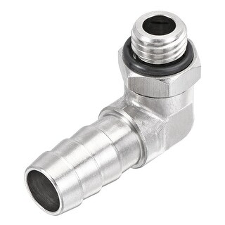 Copper Hose Barb Fitting Elbow 12mm Barbed M12x1.5 Male Thread with Washer - Silver Tone - Bed ...