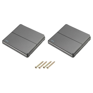 Light Switch Wall Push Button 2 Gang 2 Way Grey 250V 10A 86mmx86mm Pack ...